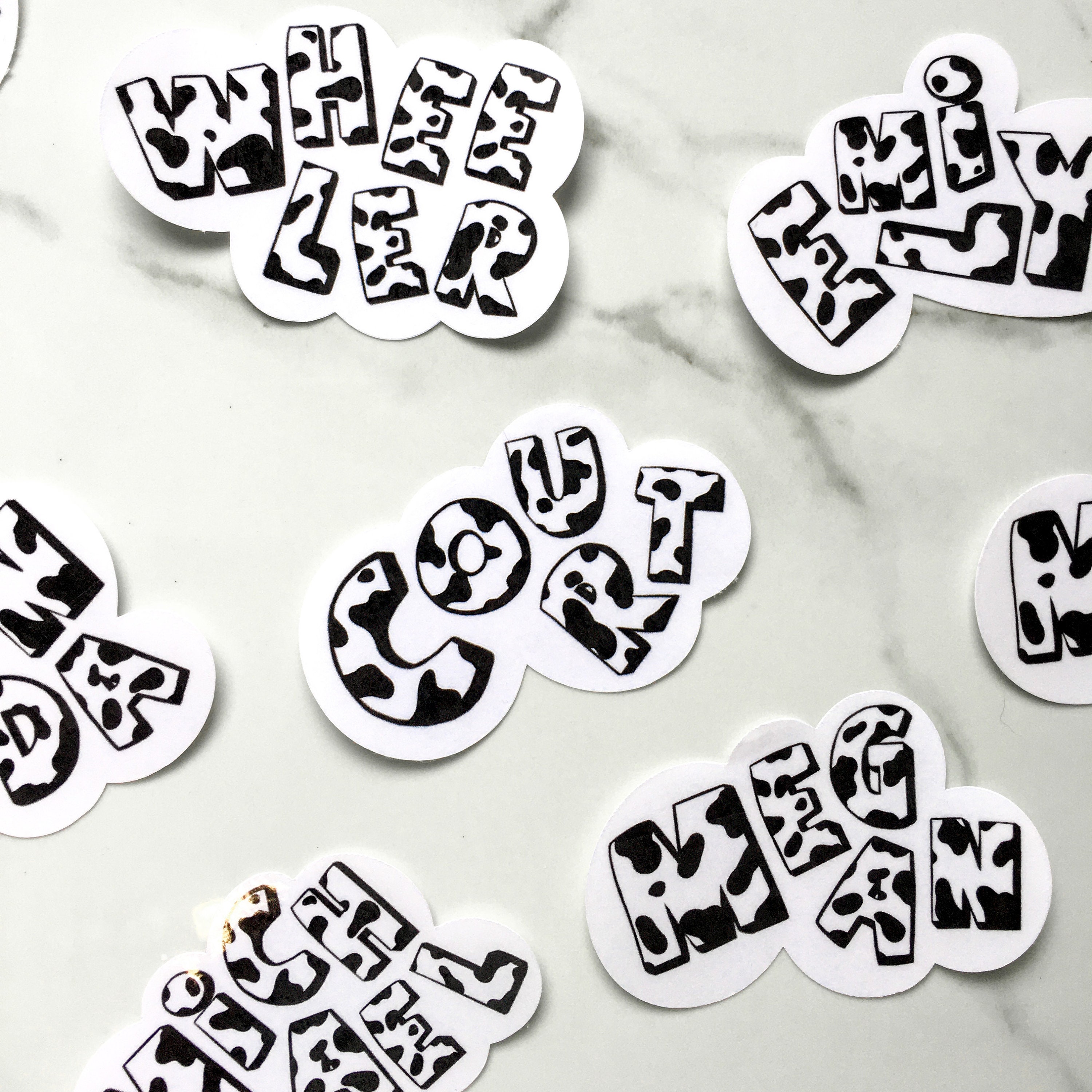 Custom Name Sticker: Funky Cow Print Personalized Stickers - Etsy
