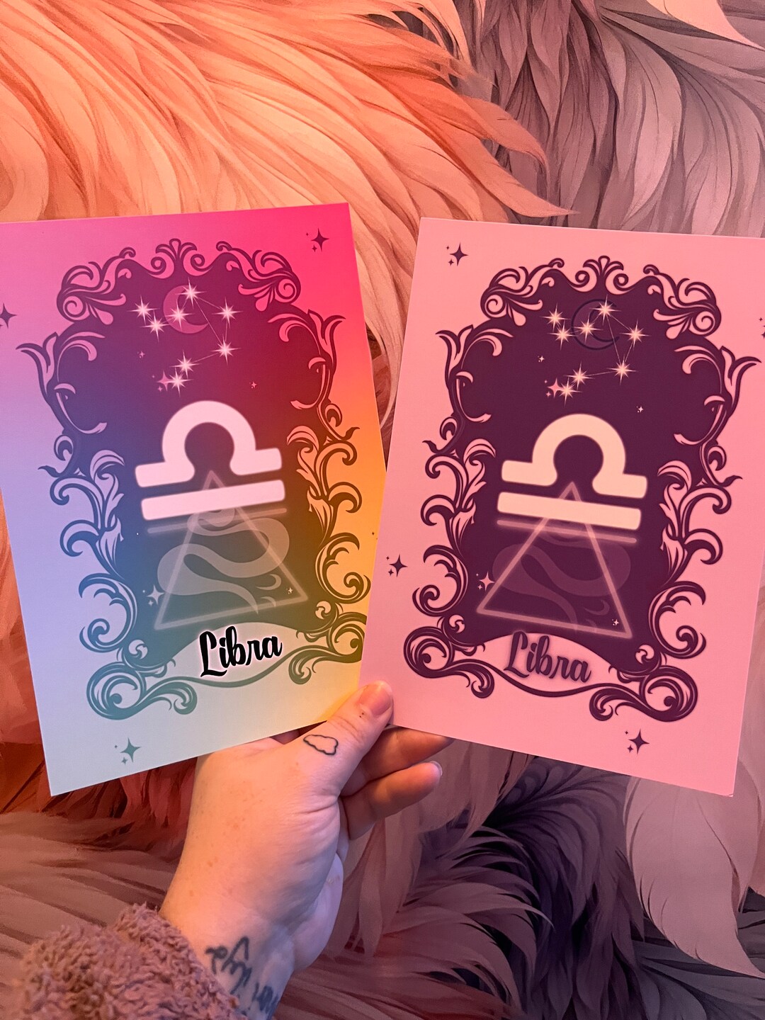 Libra Art Nouveau Style Art Print. Signs of the Zodiac Art. Colourful ...