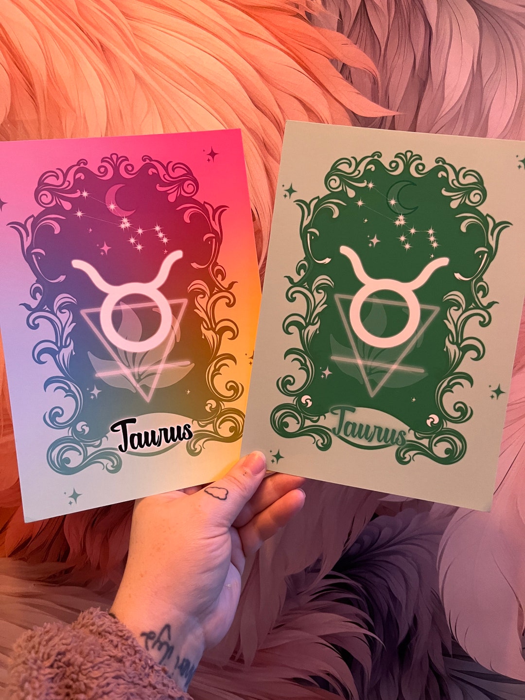 Taurus Art Nouveau Style Art Print. Signs of the Zodiac Art. Colourful ...