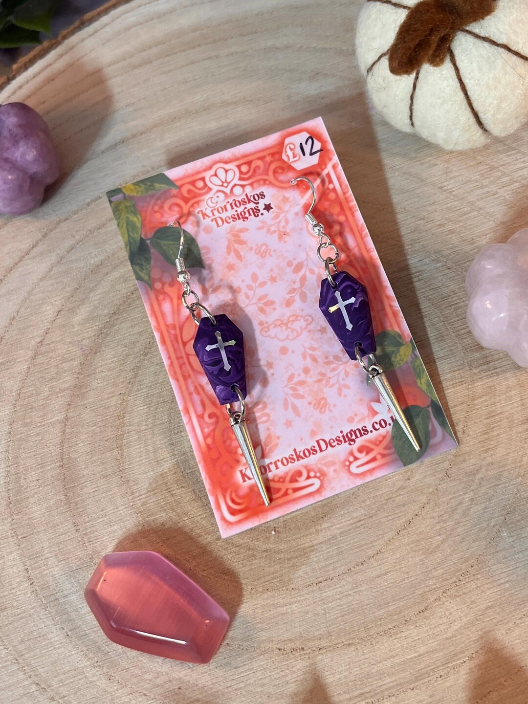 Coffin Dangle Earrings - Autumn Jewellery, Cute Dangle Earrings ...