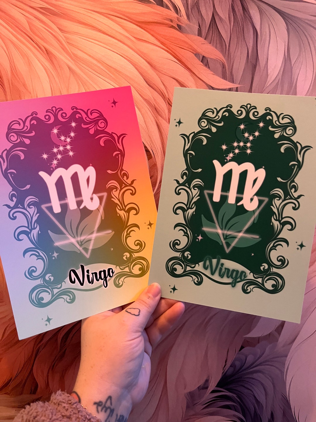 Virgo Art Nouveau Style Art Print. Signs of the Zodiac Art. Colourful ...