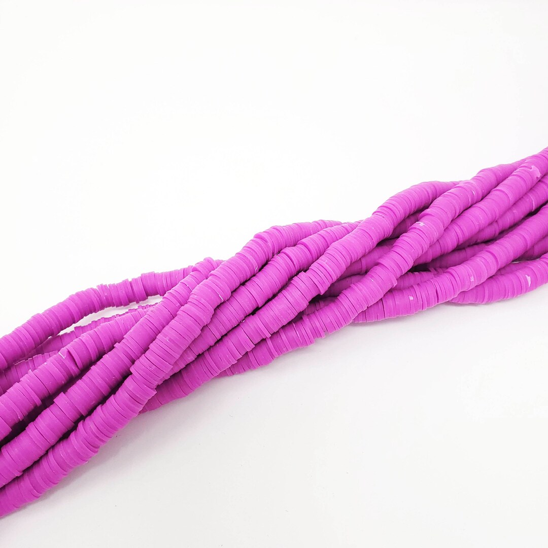 Fuschia 8mm Heishi Beads Polymer Clay Beads African Vinyl - Etsy