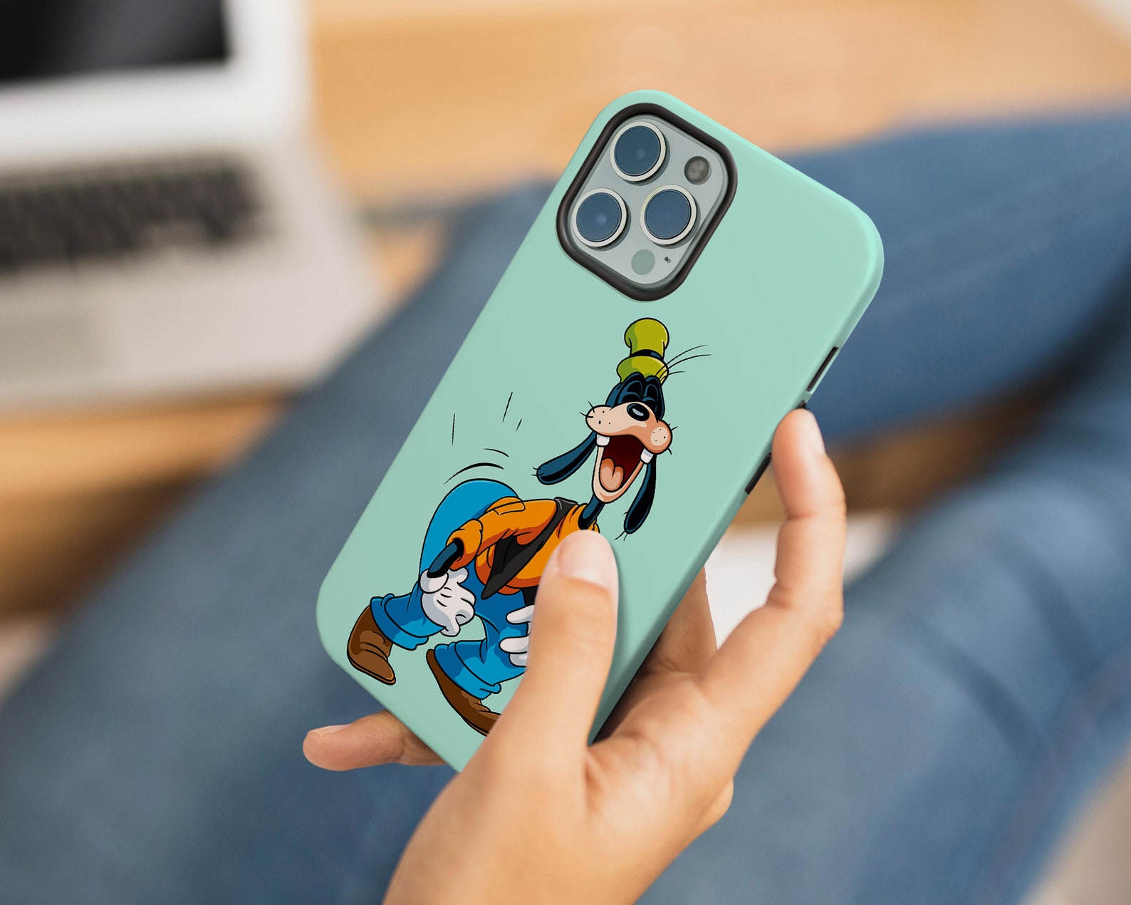 Happy Goofy Disney Goofy cartoon phone case Original image on | Etsy