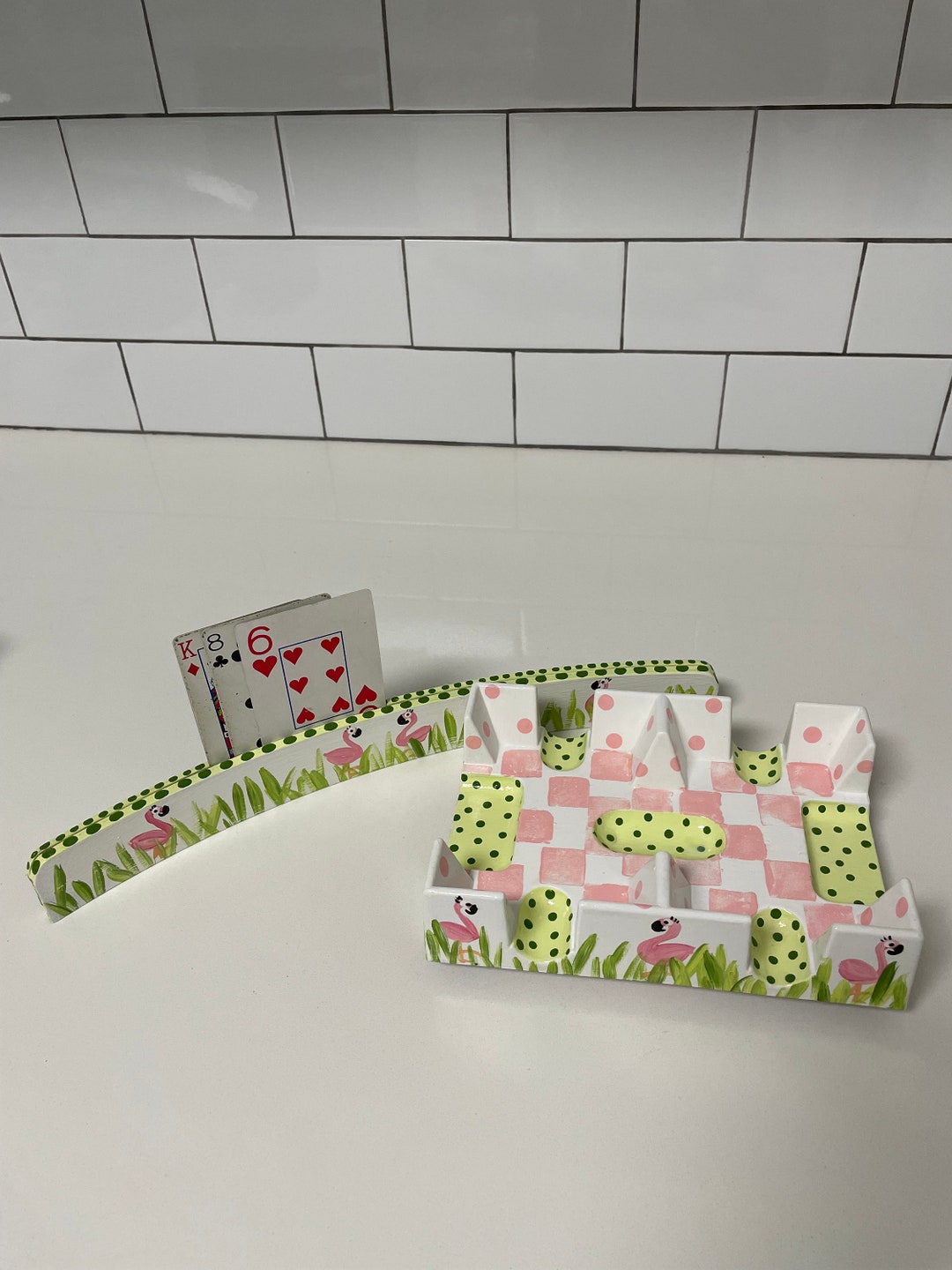 2piece Hand Painted Canasta Set - Etsy