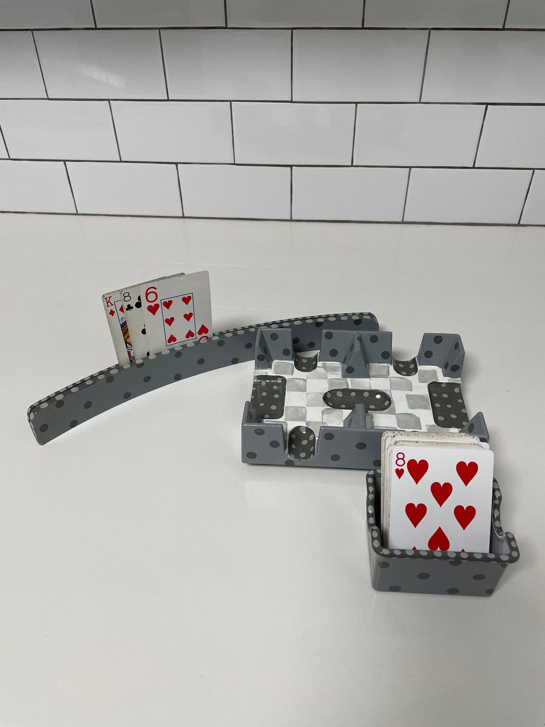 3 Piece Hand Painted Canasta Set - Etsy