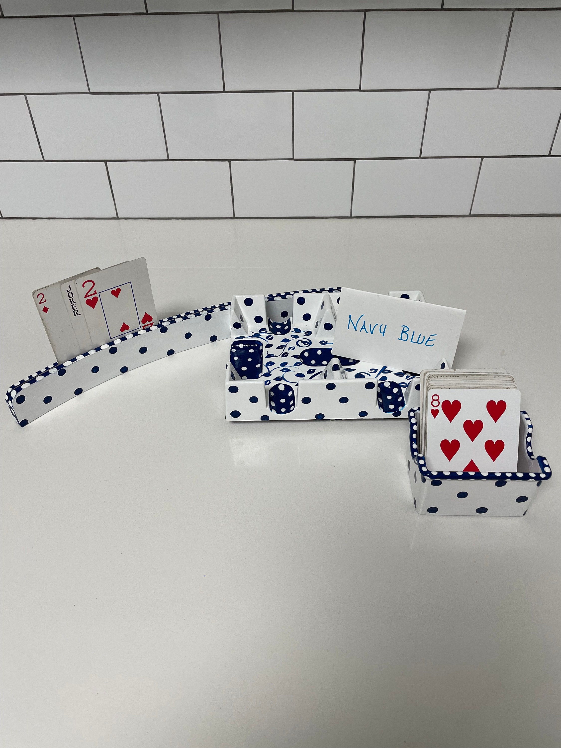 Hand Painted 3 Piece Canasta Set - Etsy