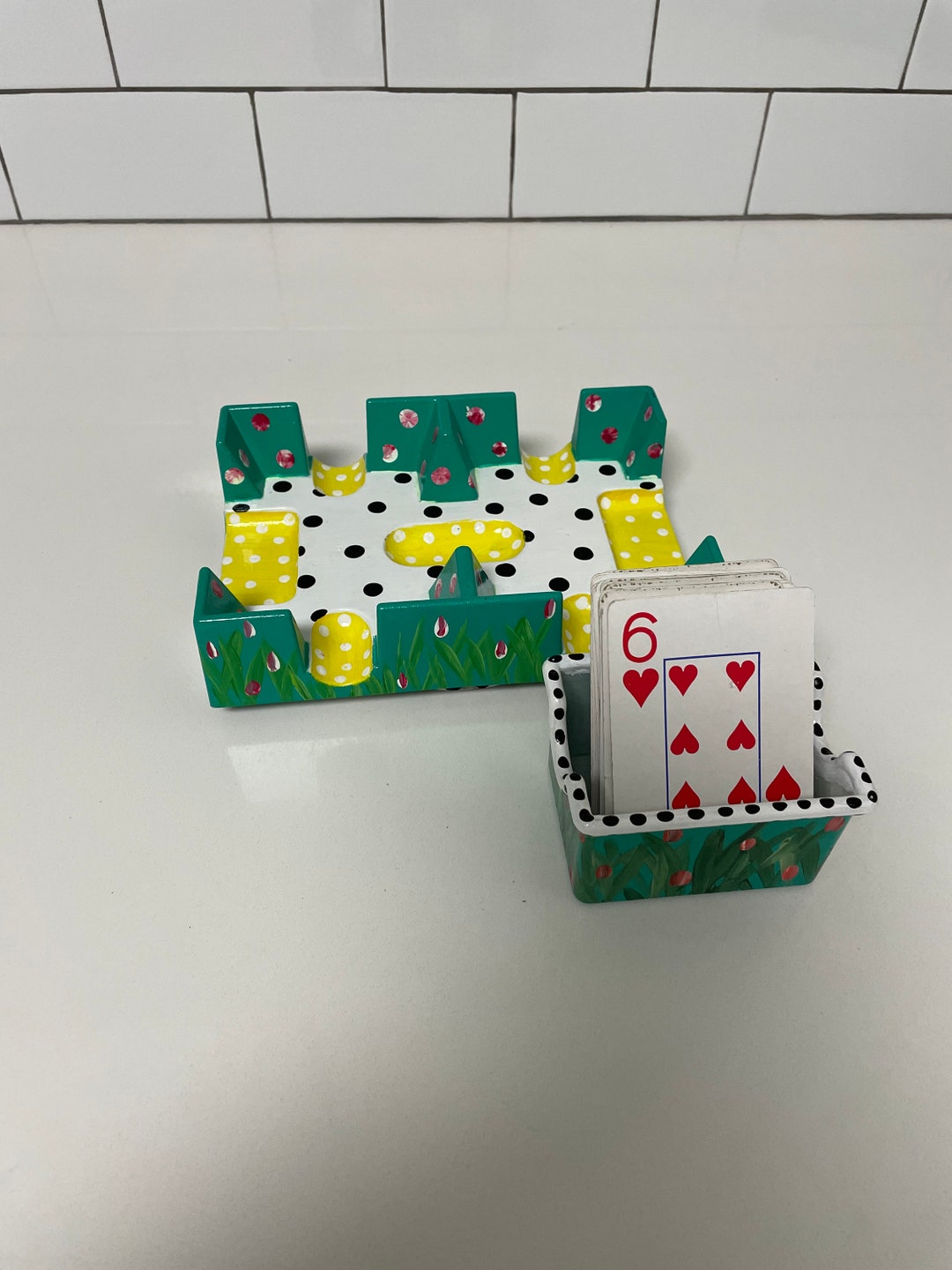 2 Piece Hand Painted Canasta Set - Etsy