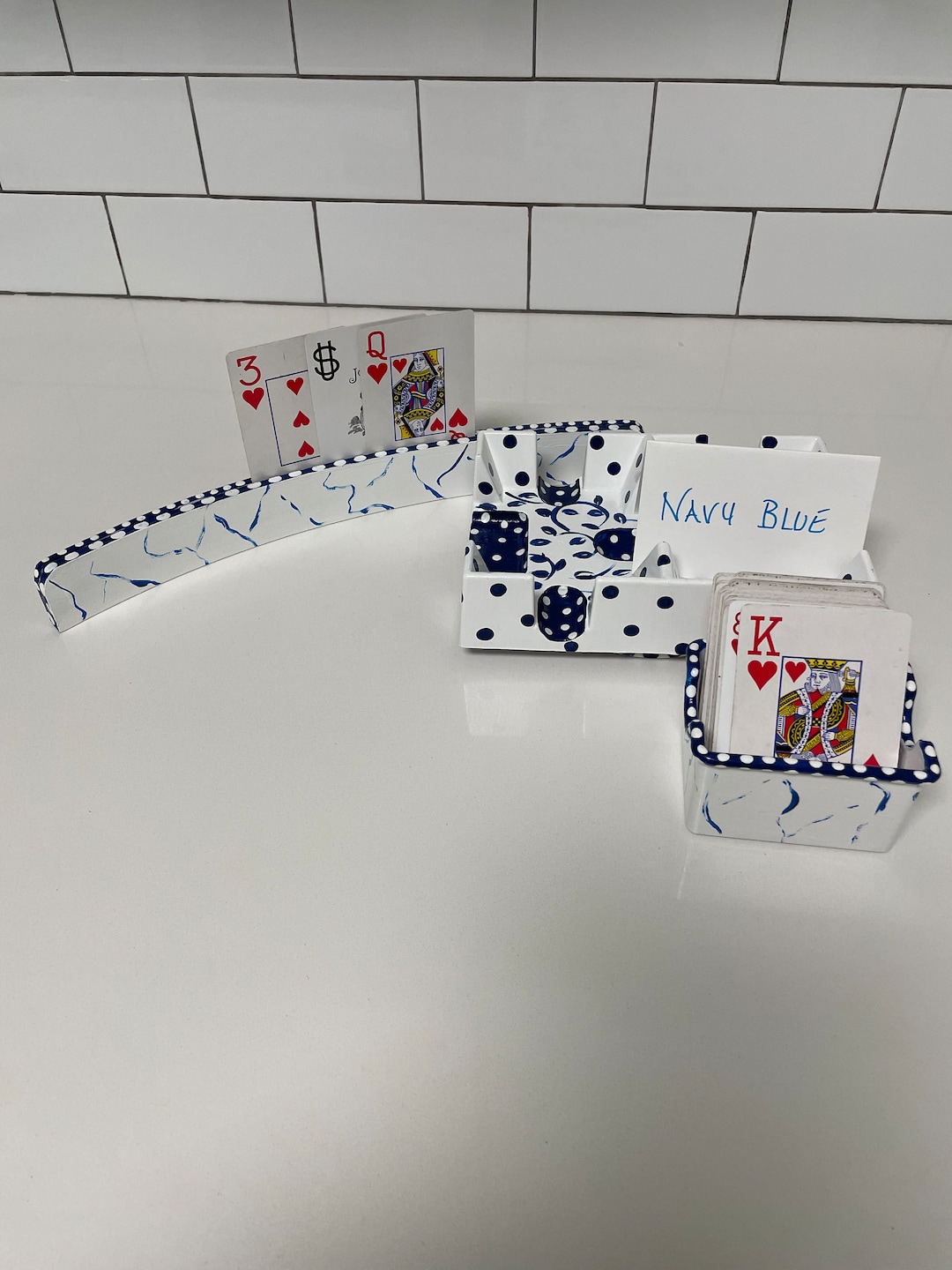 Hand Painted 3 Pc Canasta Set - Etsy