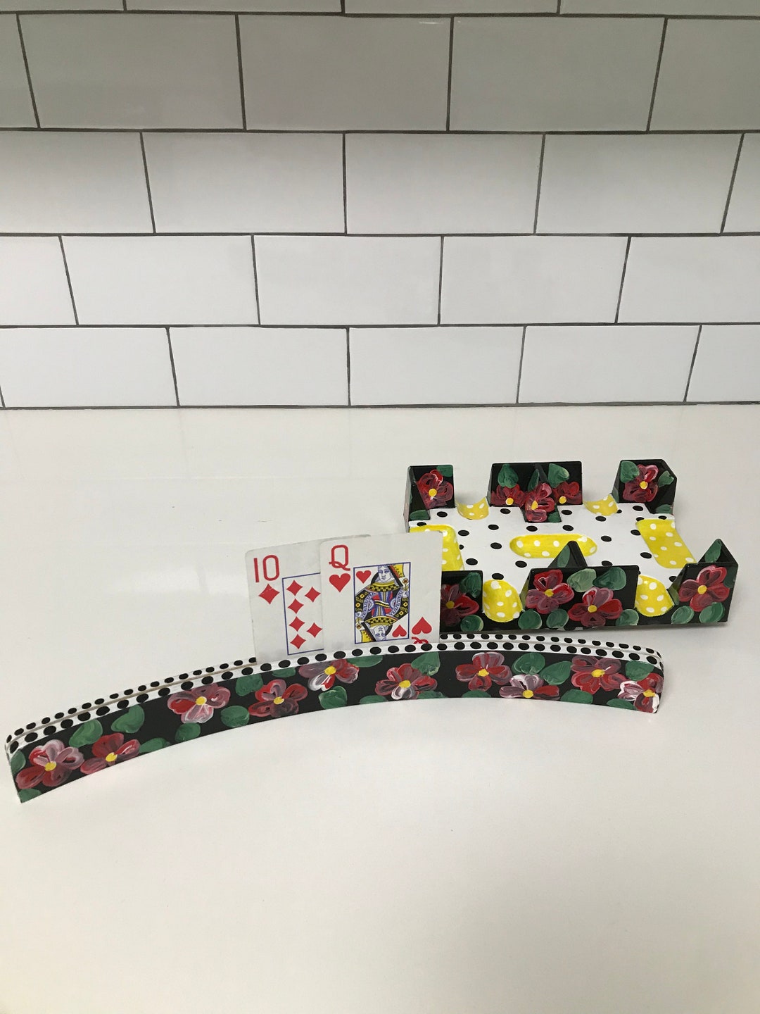2piece Hand Painted Canasta Set - Etsy