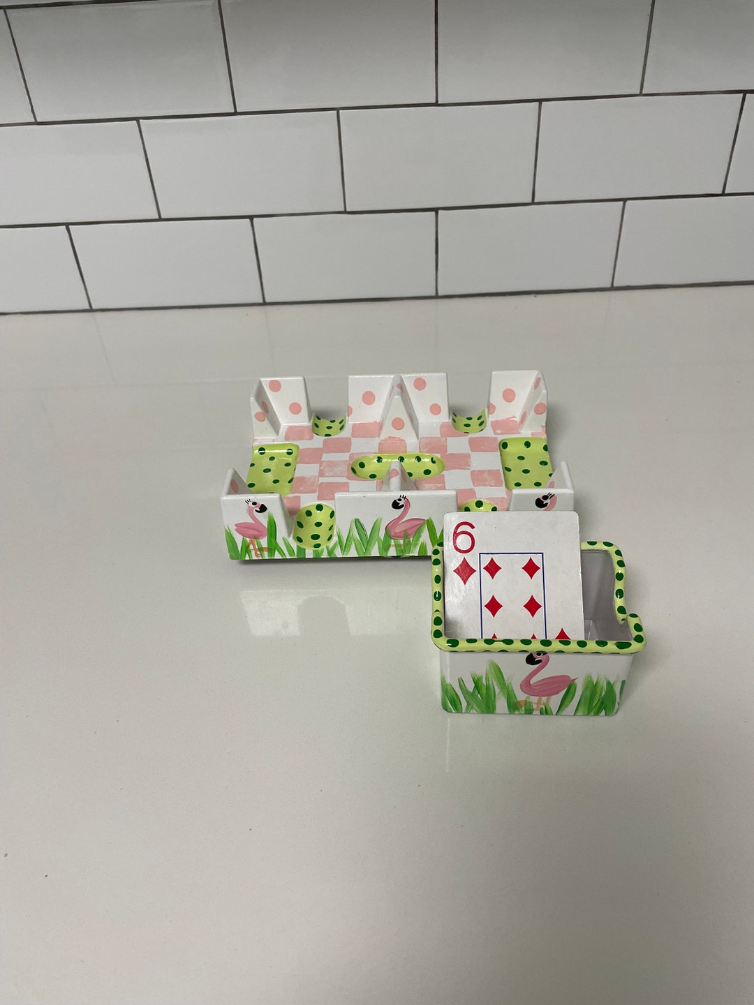 2piece Hand Painted Canasta Set - Etsy