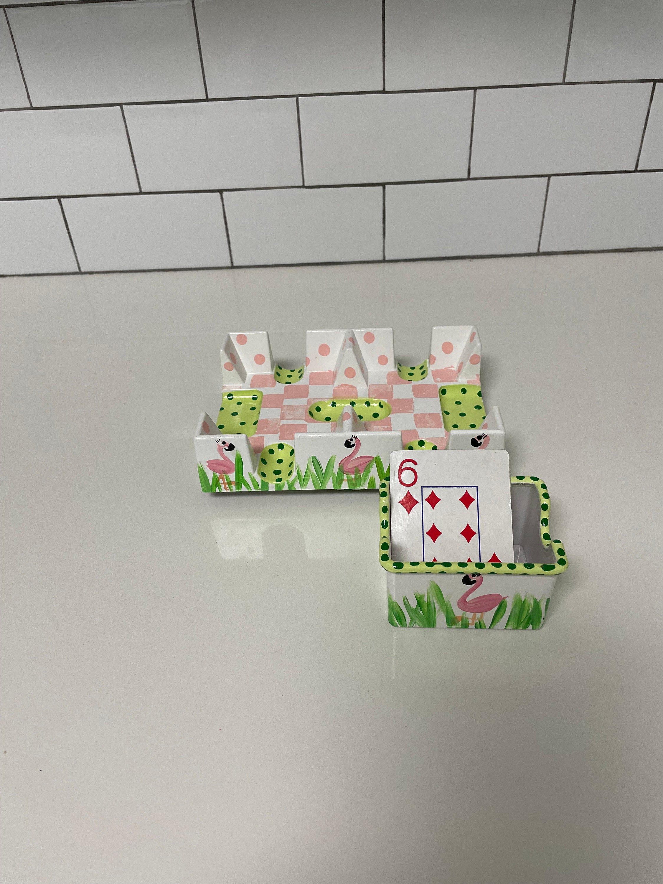 2piece Hand Painted Canasta Set - Etsy