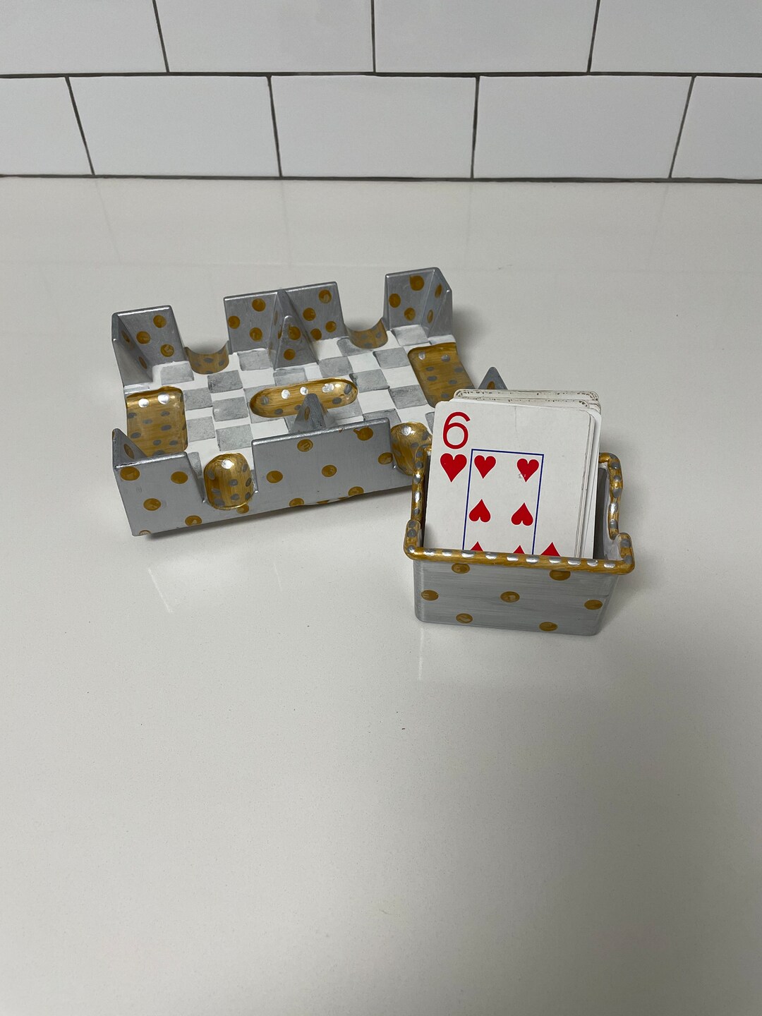 2 Piece Hand Painted Canasta Set - Etsy