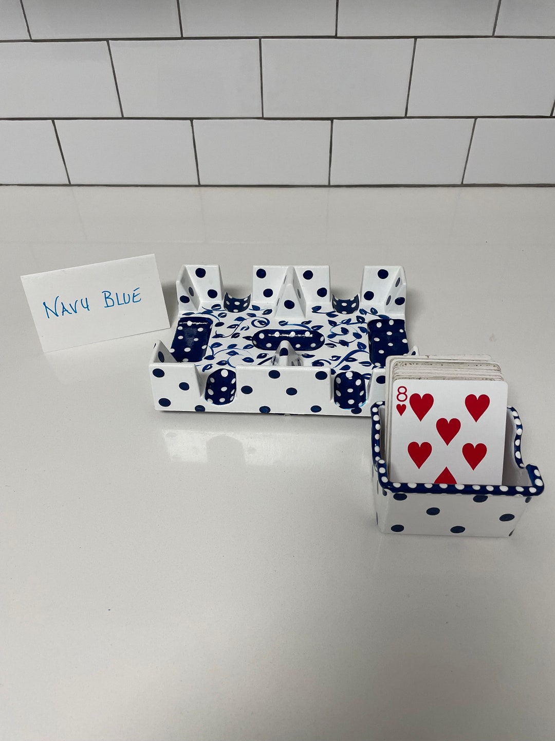 2 Piece Canasta Tray and Card Holder Set - Etsy