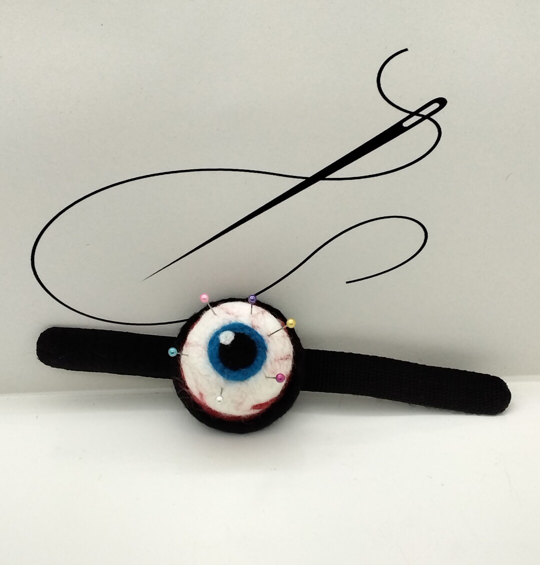Wool Felted Eyeball Pin Cushion Wristband - Etsy UK