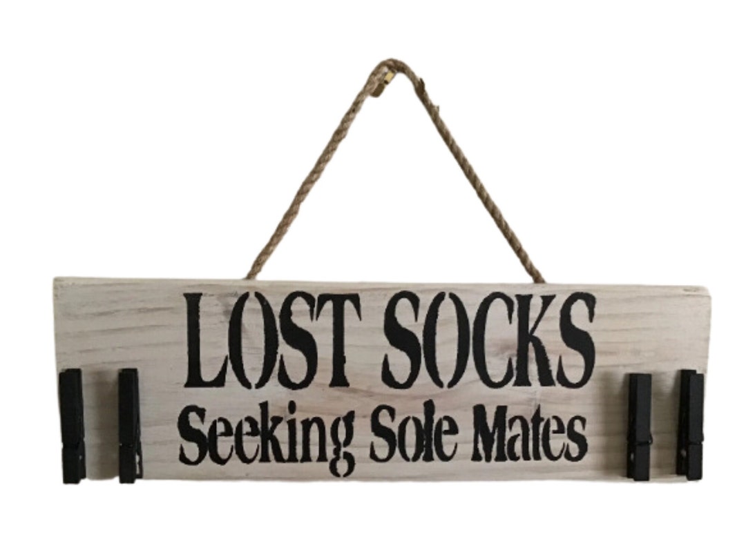 Lost Sock Rustic Wooden Signs, Handmade Laundry Sign, Laundry Room ...