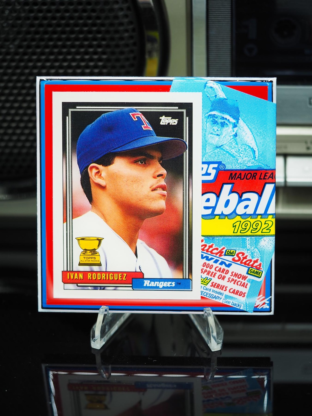 Ivan "pudge" Rodriguez Rookie Gold Cup Classic Card Tile Coaster ...