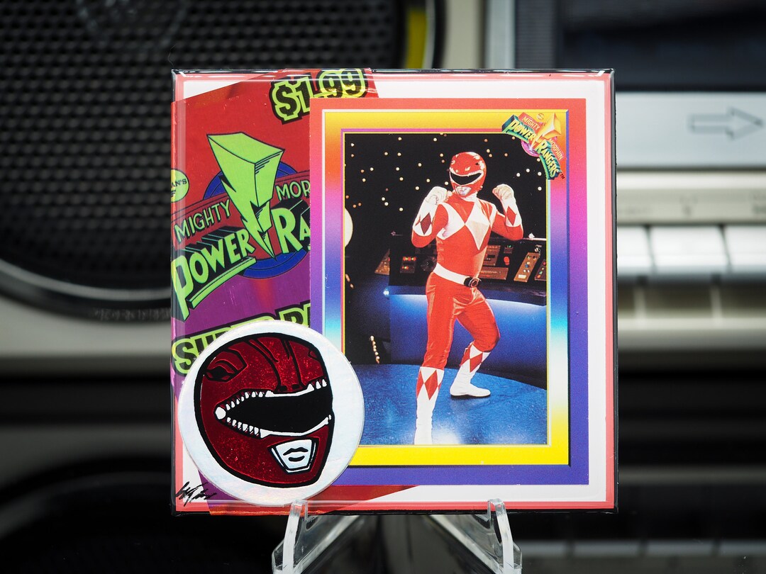 Mighty Morphin Power Rangers Classic Card Tile Coaster - Red Ranger ...