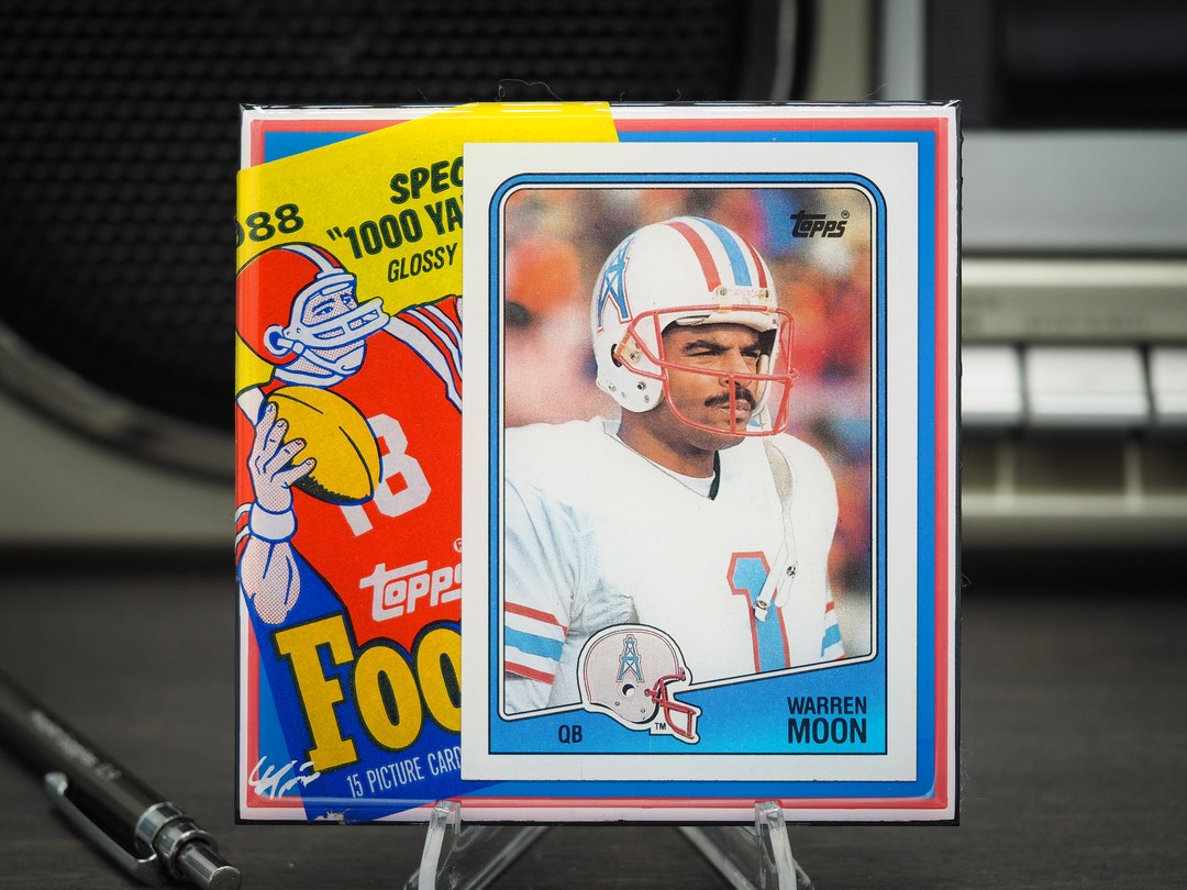 Warren Moon Classic Court Tile Coaster Houston Oilers 1988 Topps ...