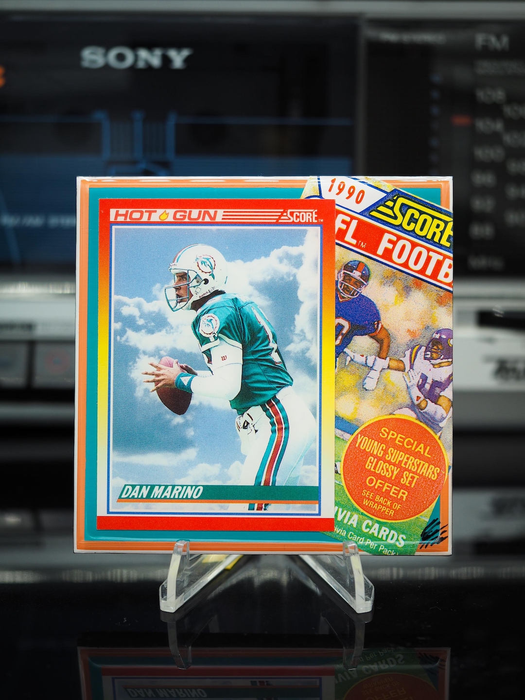 Dan Marino Hot Gun Classic Card Tile Coaster - Miami Dolphins - 1990 ...