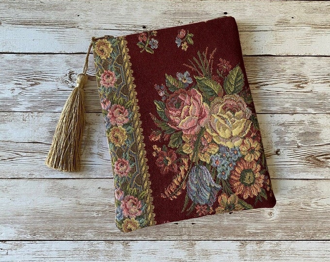 Deep Red and Floral Tapestry Victorian Tarot Oracle Deck Bag, Tapestry ...