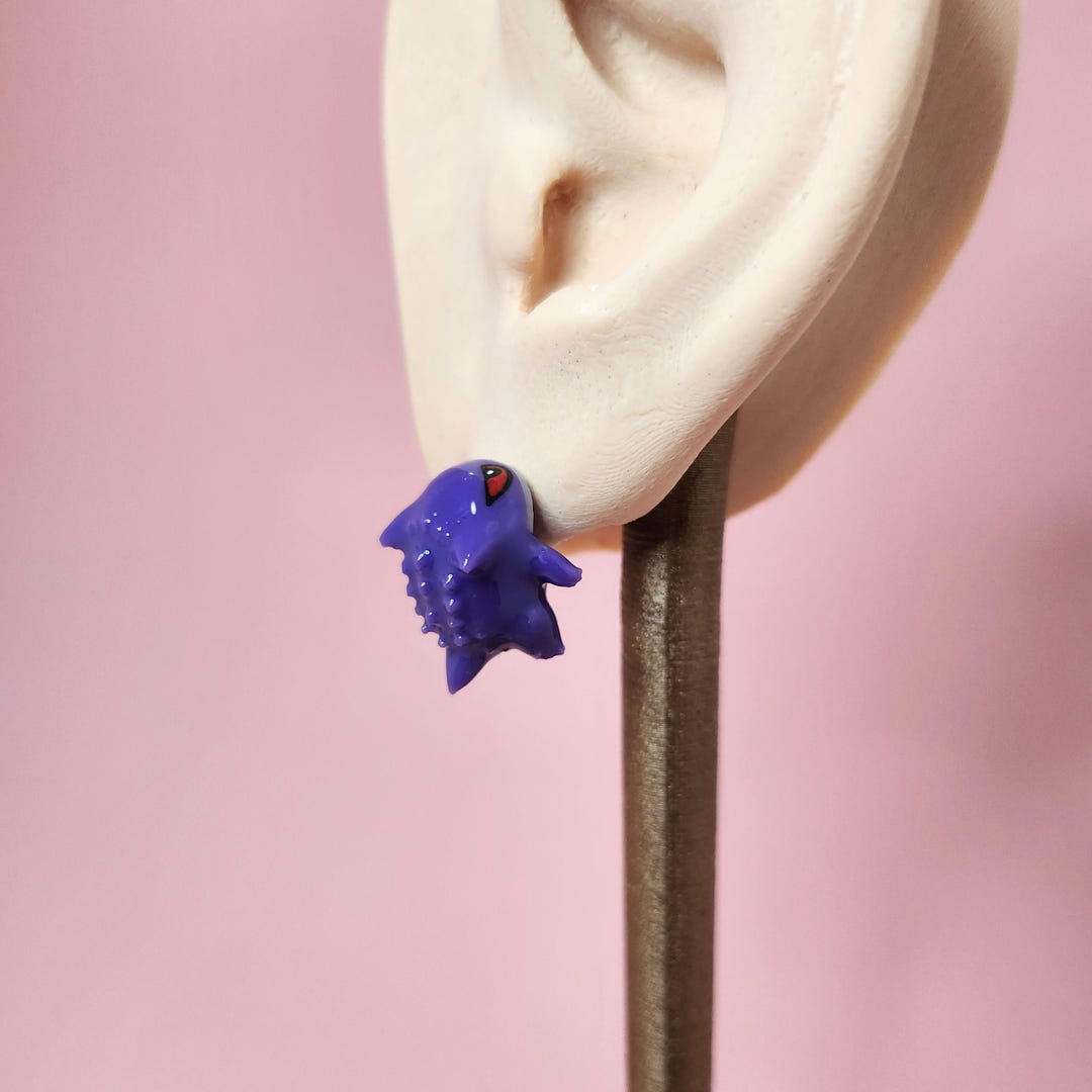 Mischievous Ghost Bite Earrings/ear Studs - Etsy