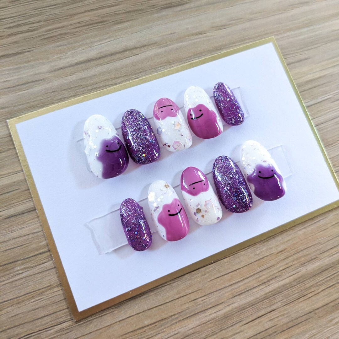 Pokemon Press-on Nails ditto - Etsy