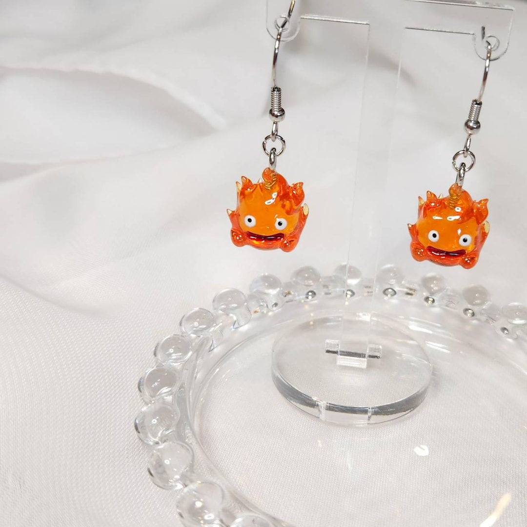 Studio Ghibli Inspired Calcifer Howles Moving Castle Earrings - Etsy