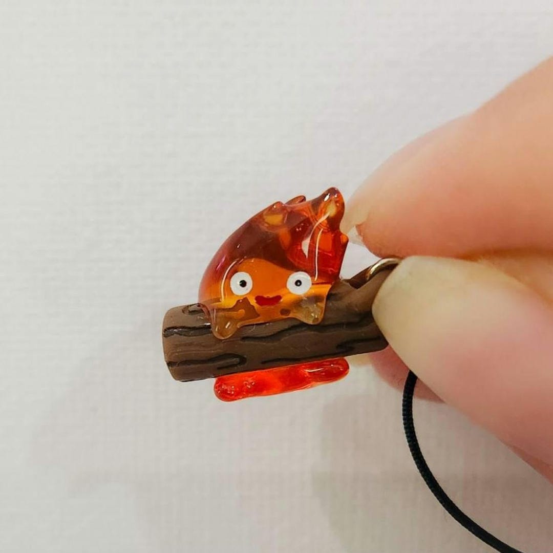 Studio Ghibli Inspired Calcifer Howl's Moving Castle Keychain Charm ...