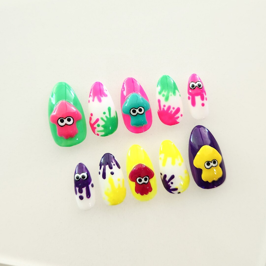 Splatoon Press-on Nails - Etsy