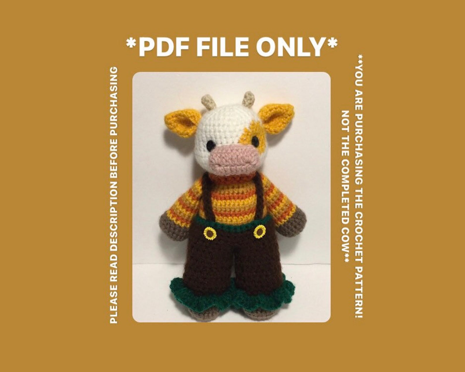 Sunflower Cow Crochet Pattern - Etsy