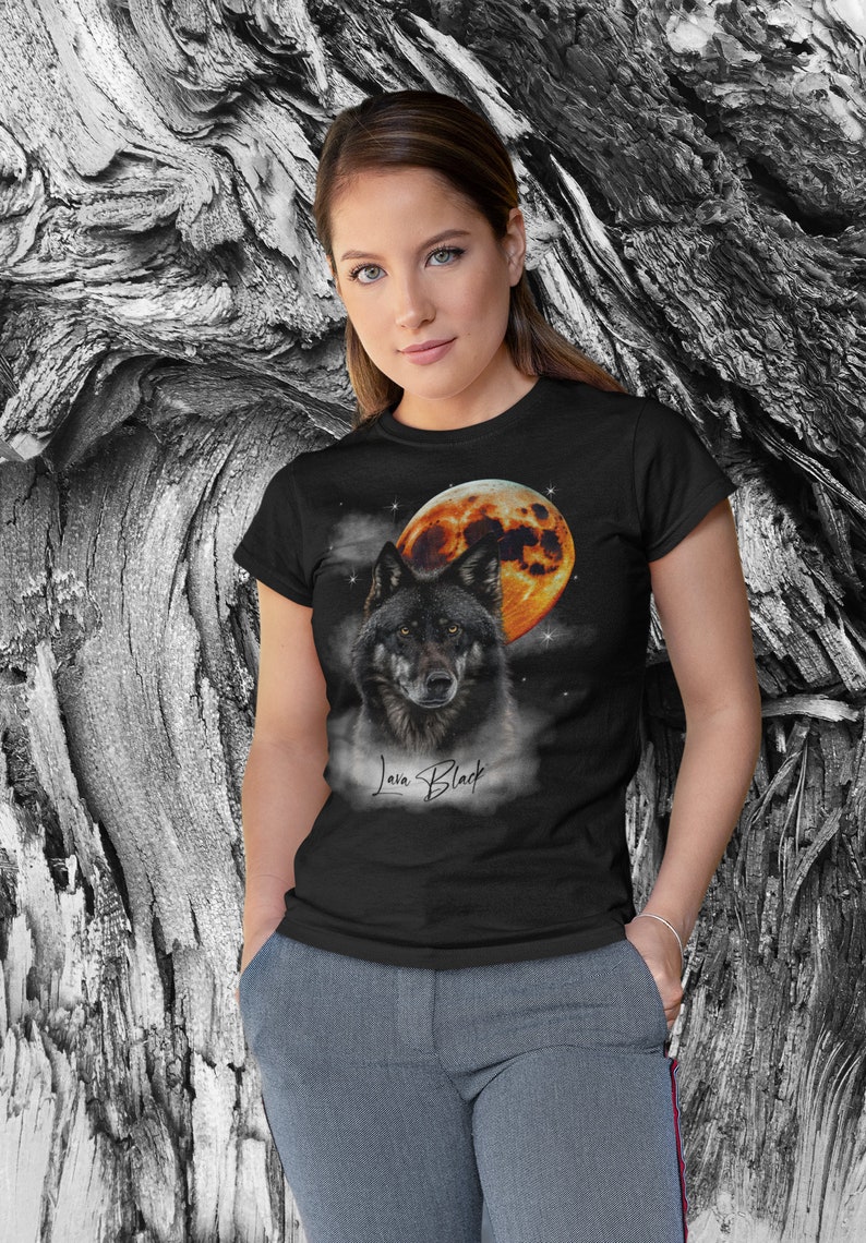 Black Wolf Tshirt Wolf Shirt Wolf Graphic Design Gift for - Etsy