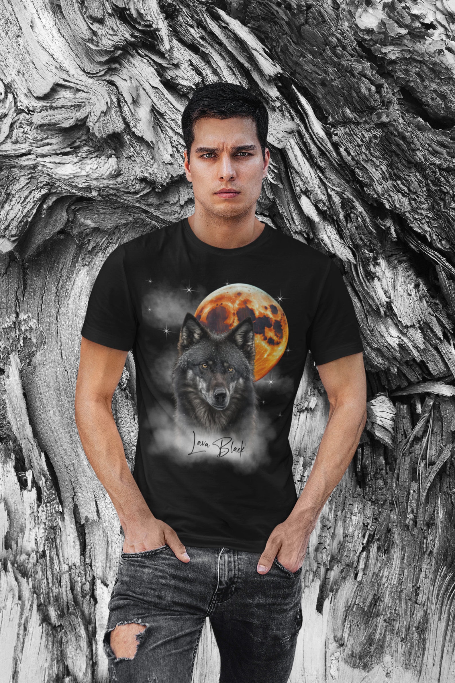 Black Wolf Tshirt Wolf Shirt Wolf Graphic Design Gift for - Etsy