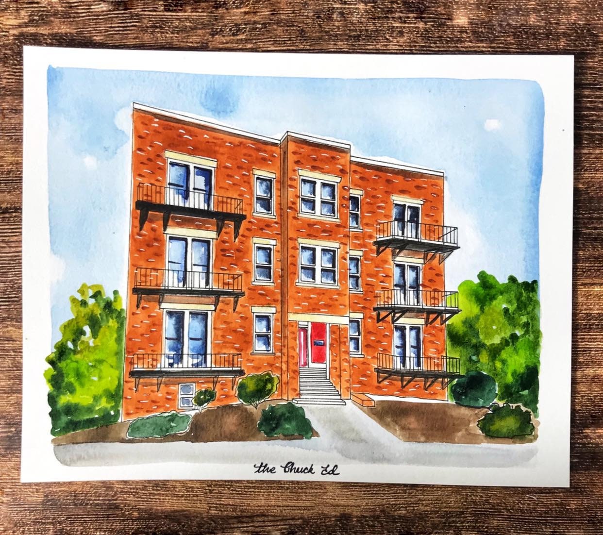 CUSTOM HOUSE SKETCH Hand Drawn House Watercolor Custom | Etsy