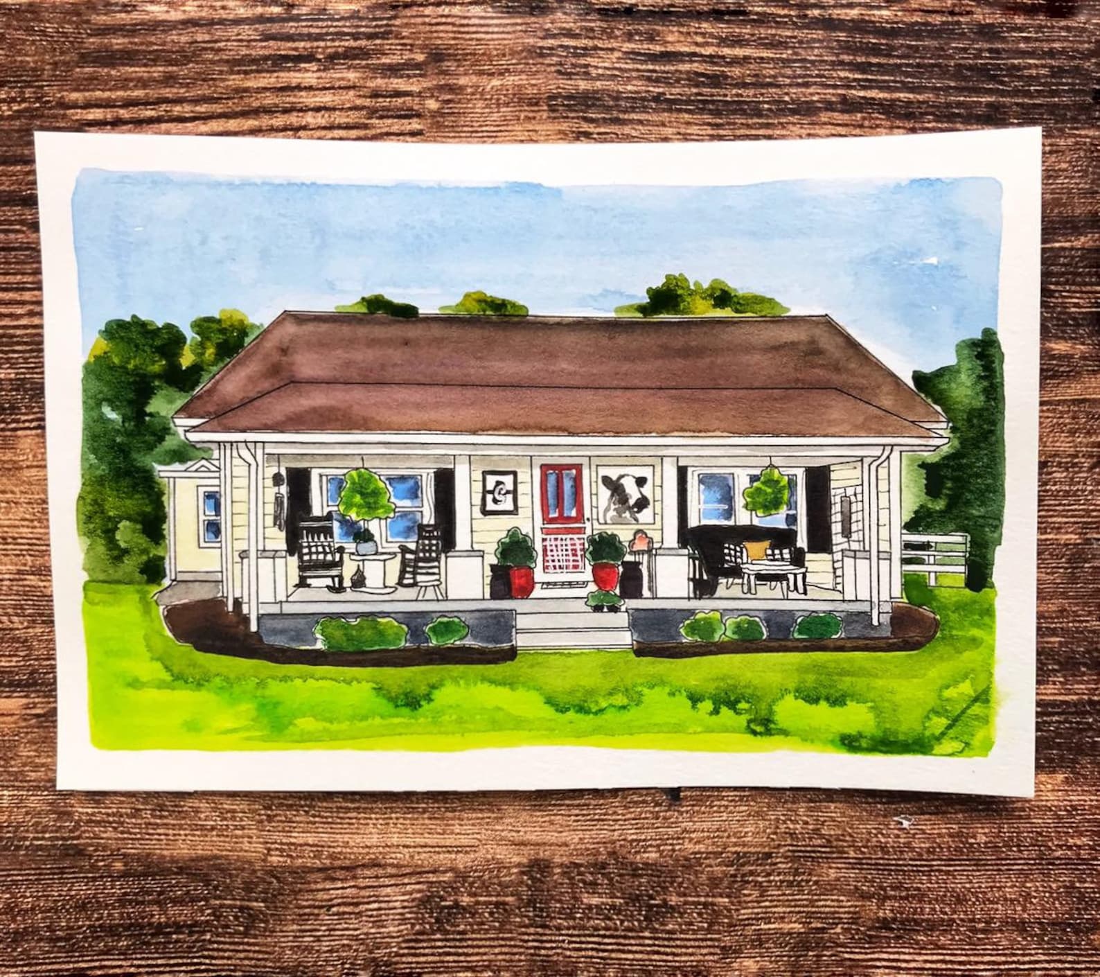 CUSTOM HOUSE DRAWING, Hand Drawn House, Original Aesthetic Sketch From ...