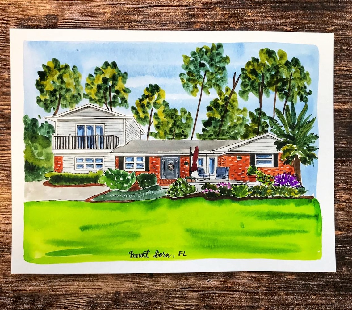 CUSTOM HOUSE DRAWING Hand Drawn House Original Aesthetic - Etsy