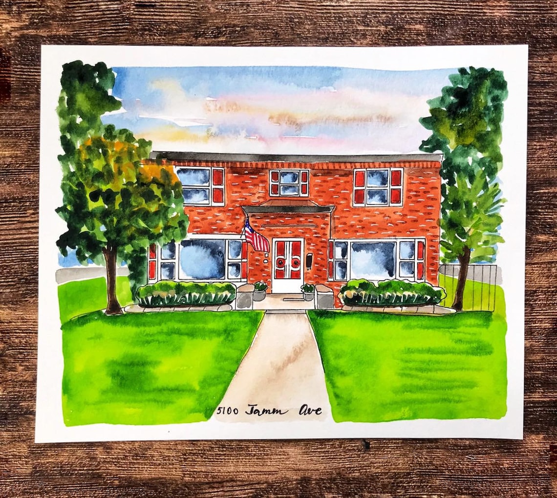CUSTOM HOUSE DRAWING Hand Drawn House Original Aesthetic - Etsy