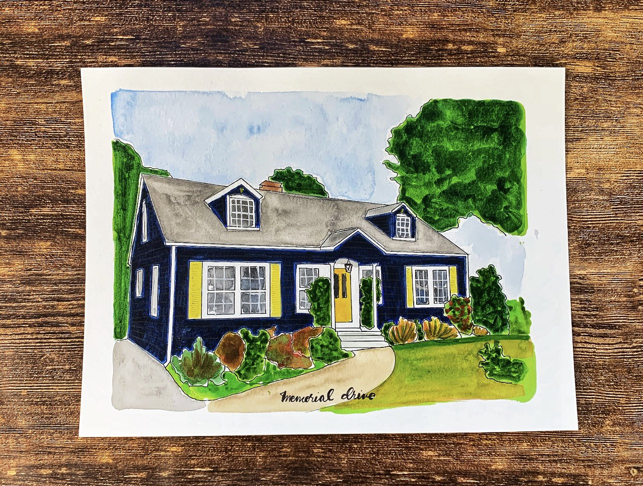 House Watercolor Portrait, Watercolor House Painting, Custom Watercolor ...