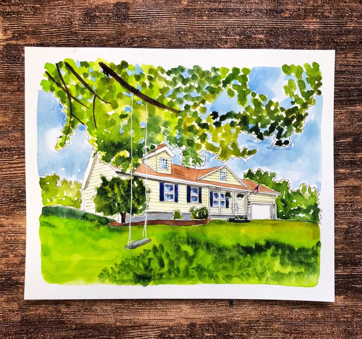 Watercolor House Painting Custom House Portrait Watercolor - Etsy