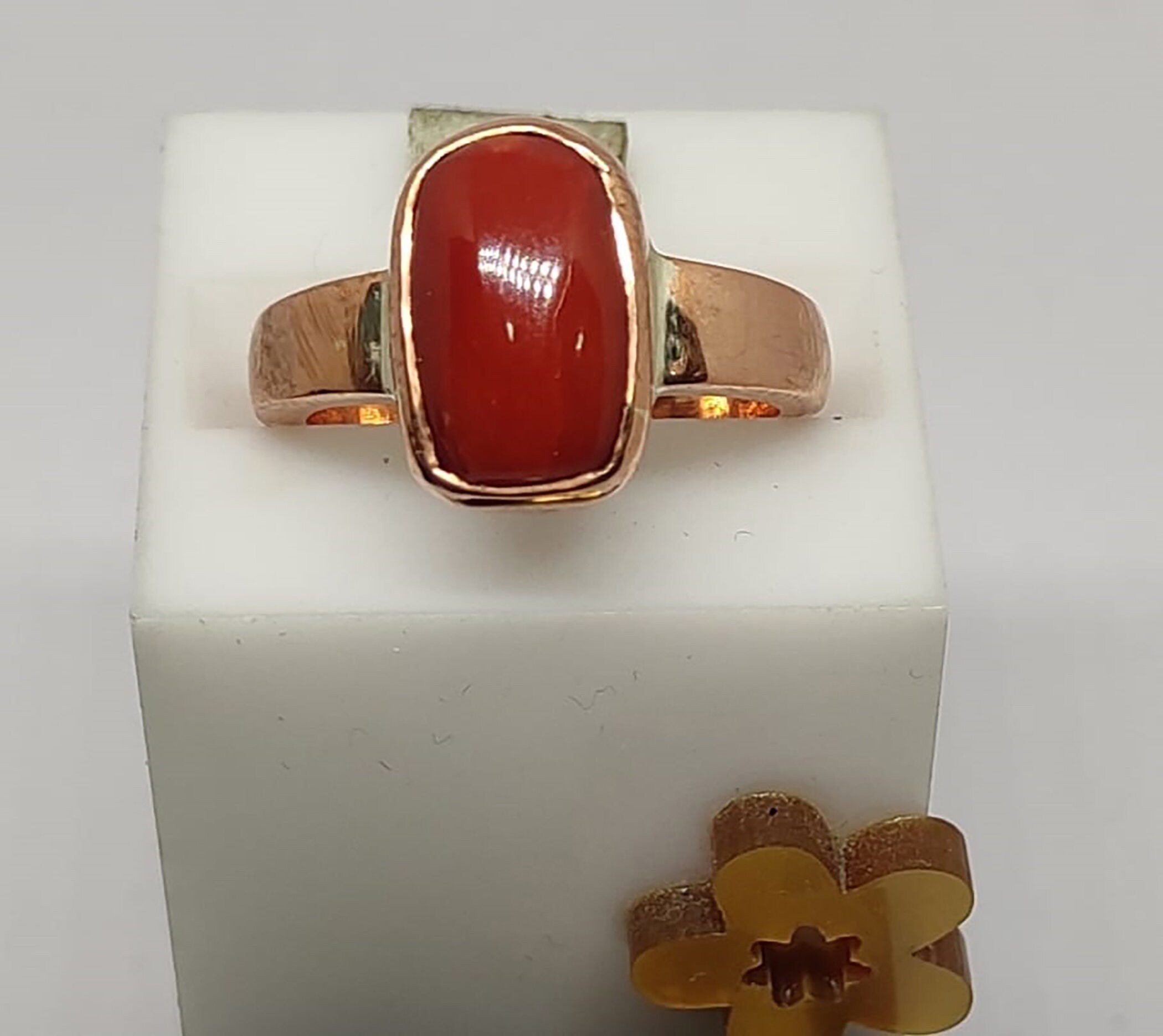 Natural Red Coral Cylindrical Shape moonga Gemstone Copper - Etsy