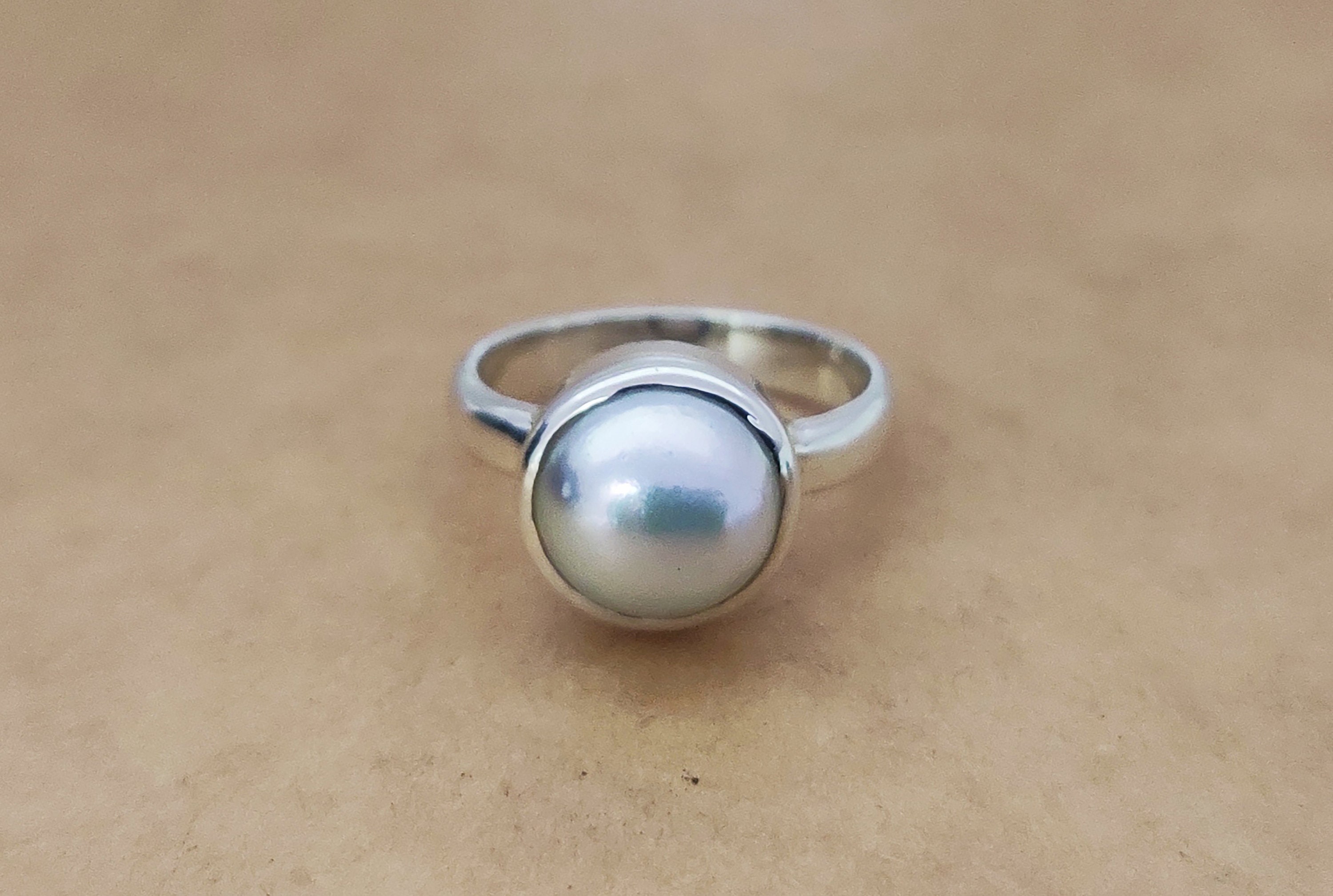 Natural South Sea Pearl White Round Shape (moti) Gemstone Sterling ...