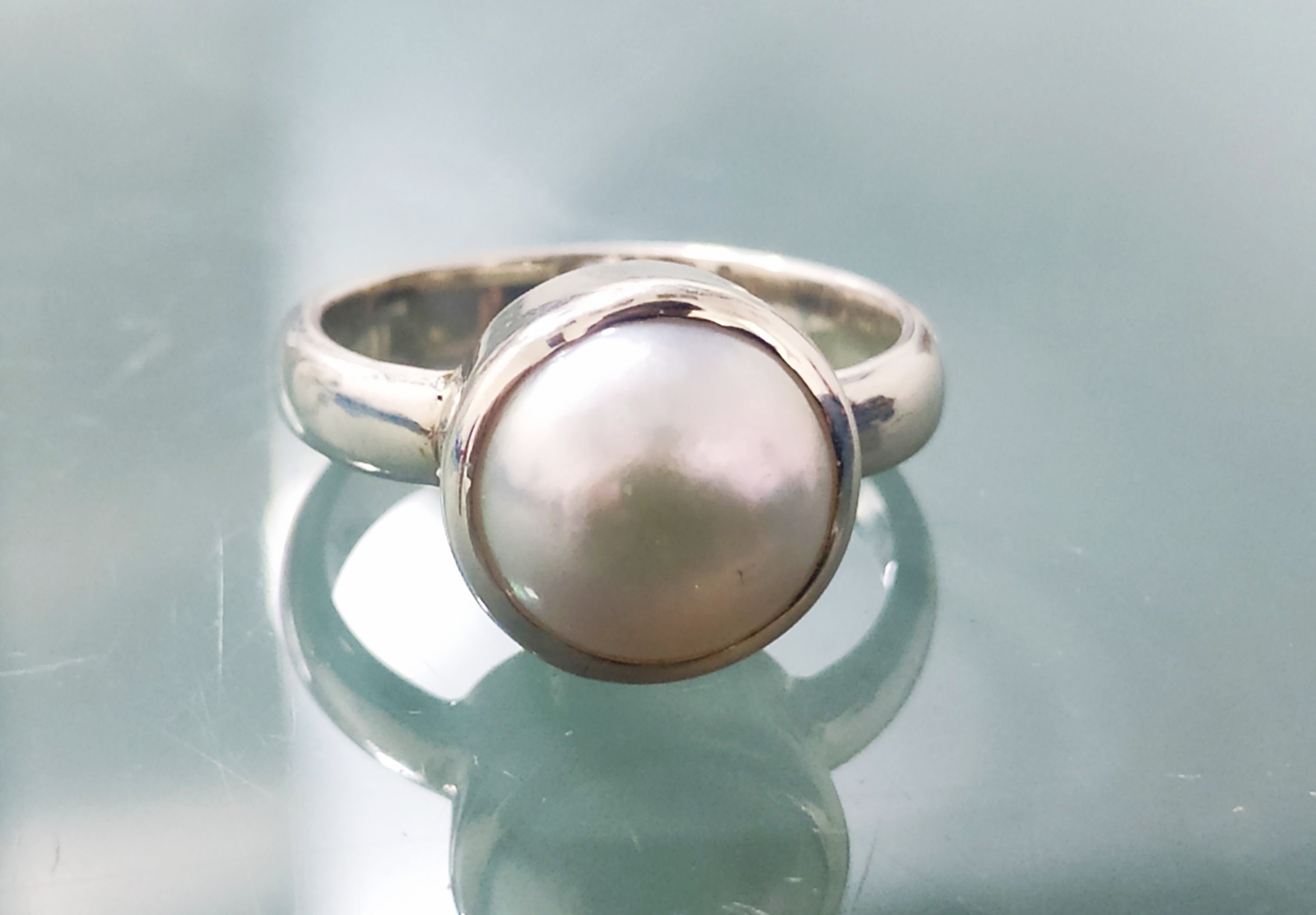 Natural South Sea Pearl White Round Shape (moti) Gemstone Sterling ...