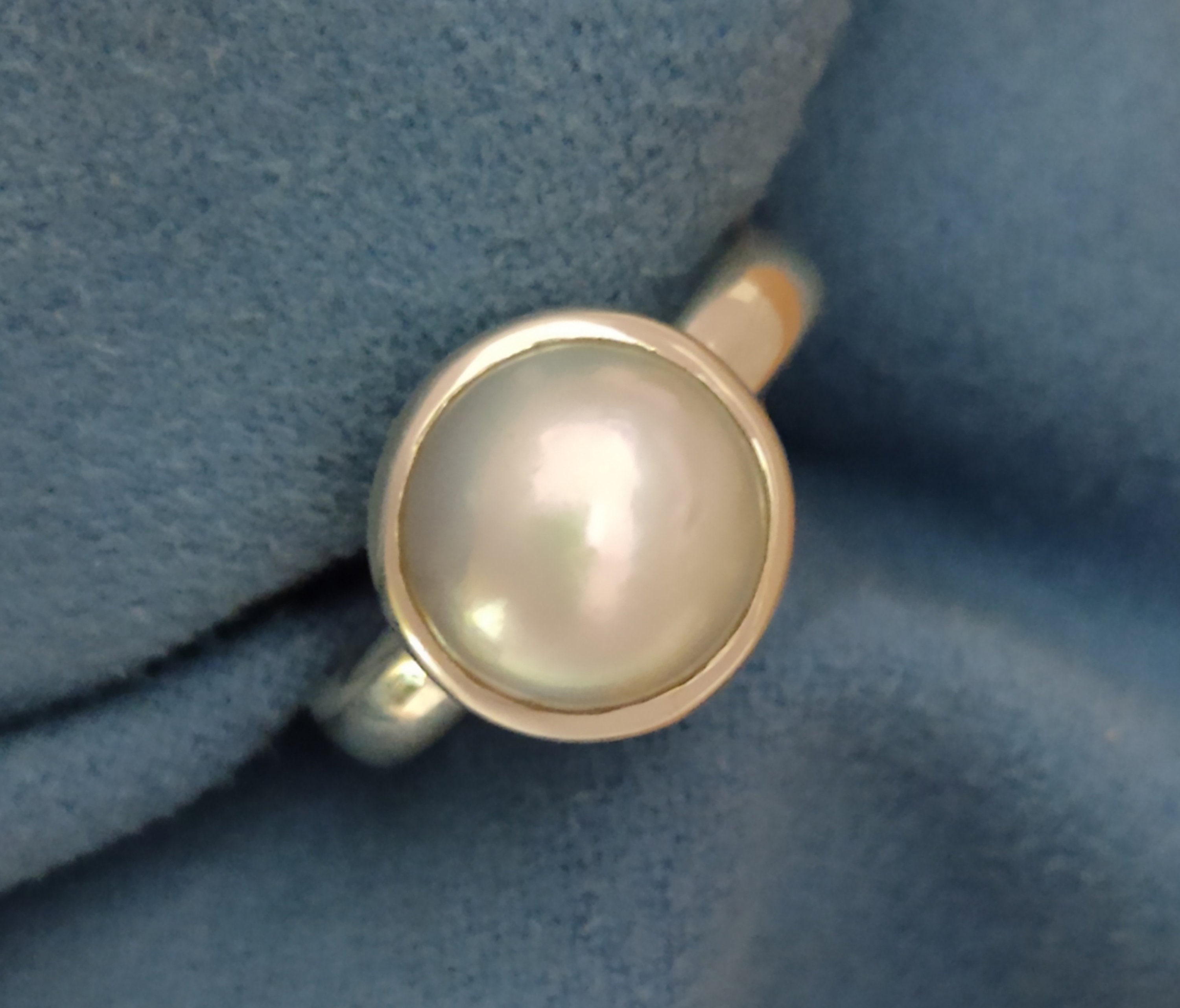 Natural South Sea Pearl White Round Shape (moti) Gemstone Sterling ...