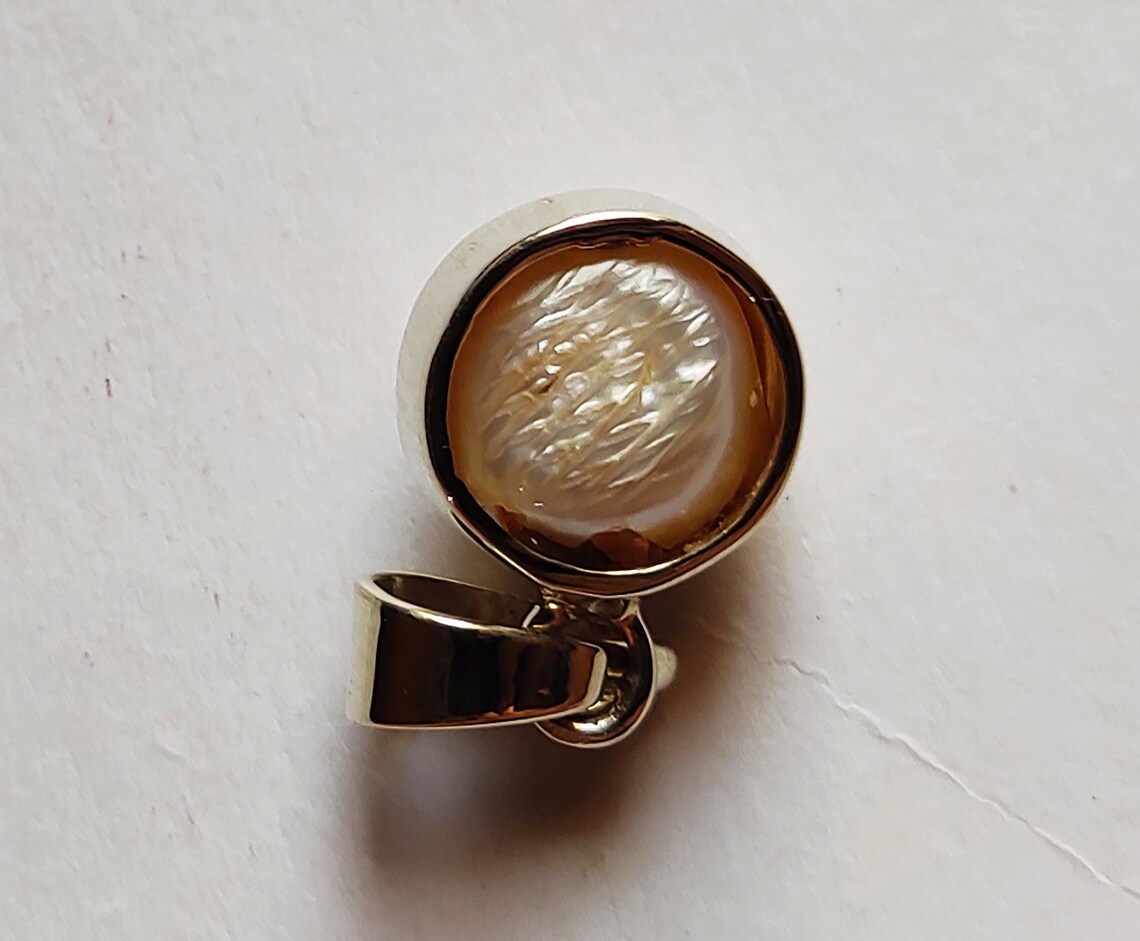 Natural Pearl White Round Shape moti Lord Ganesha Carved 925 - Etsy