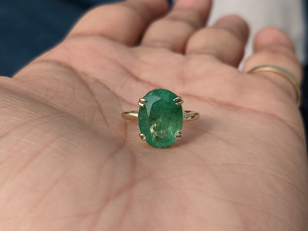 Certified 3-10ct Natural Emerald Panna Astrological Panchdhatu Ring for ...