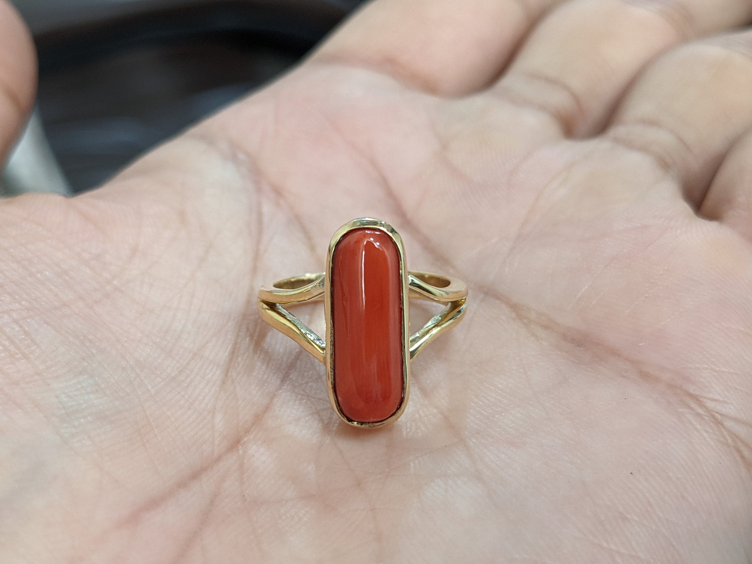 Certified Natural Red Coral Cylindrical Shape (moonga) Gemstone ...