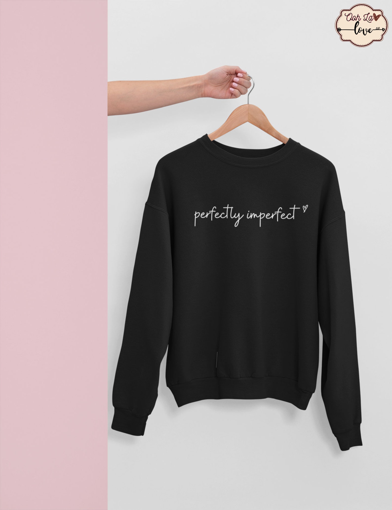 Perfectly Imperfect Sweatshirt Unisex Pullover Quote Sweater Black ...