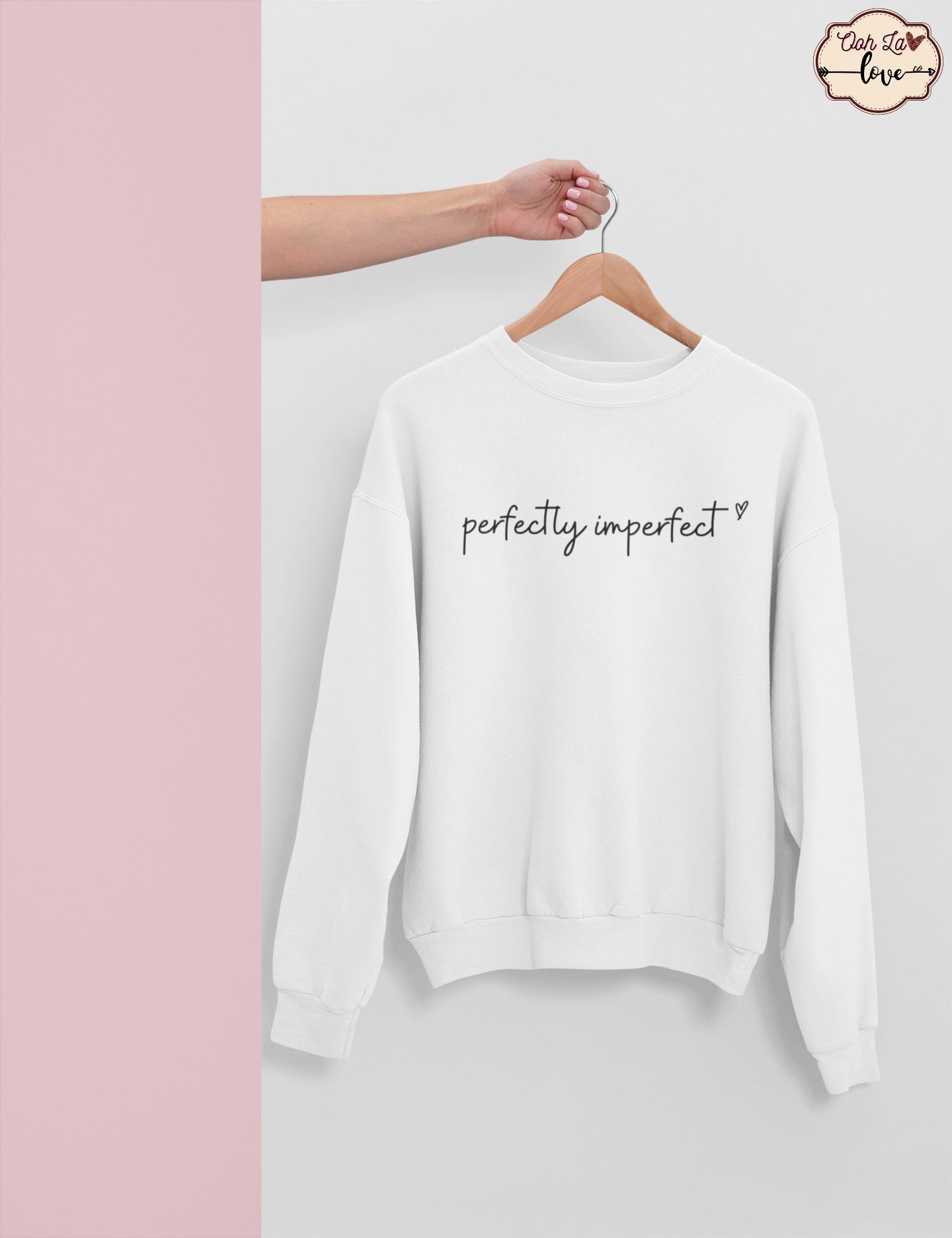 Perfectly Imperfect Sweatshirt Unisex Pullover Quote Sweater Black ...