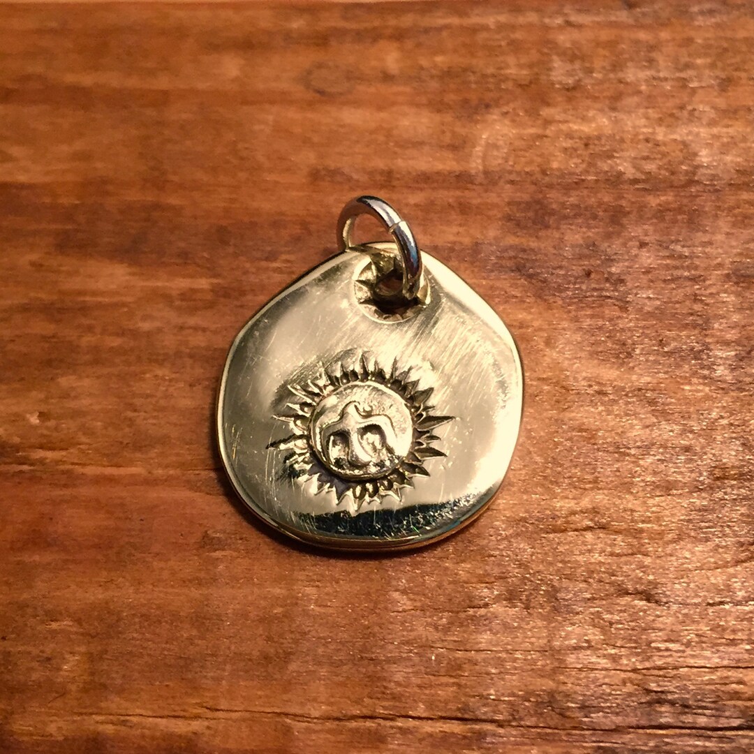 15x16mm Japan Takahashi Goro Feather Bird Pendant Coin Oval Brass ...