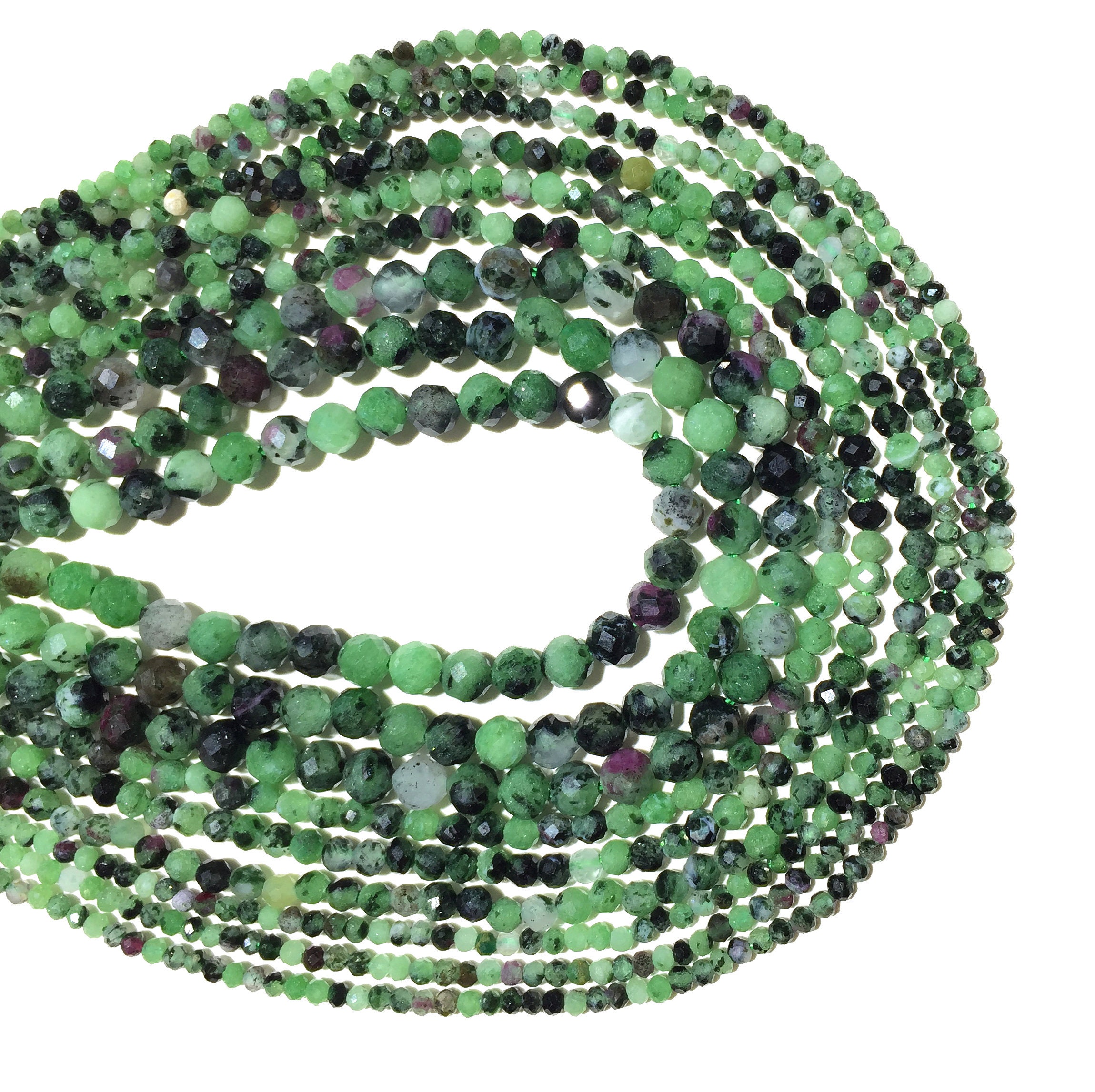 2mm 3mm 4mm Natural Bixbite Ruby Zoisite Beads Faceted Round - Etsy