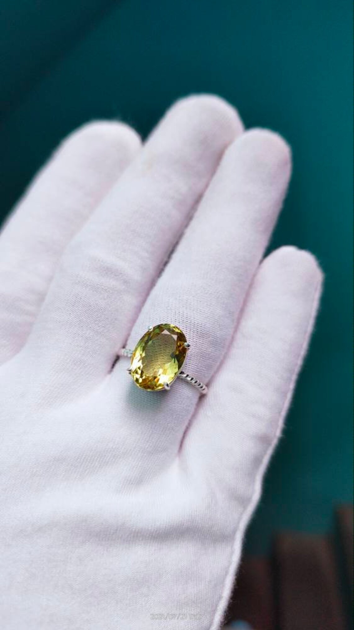 Natural Lemon quartz Oval ring 925 Sterling Silver ring | Etsy